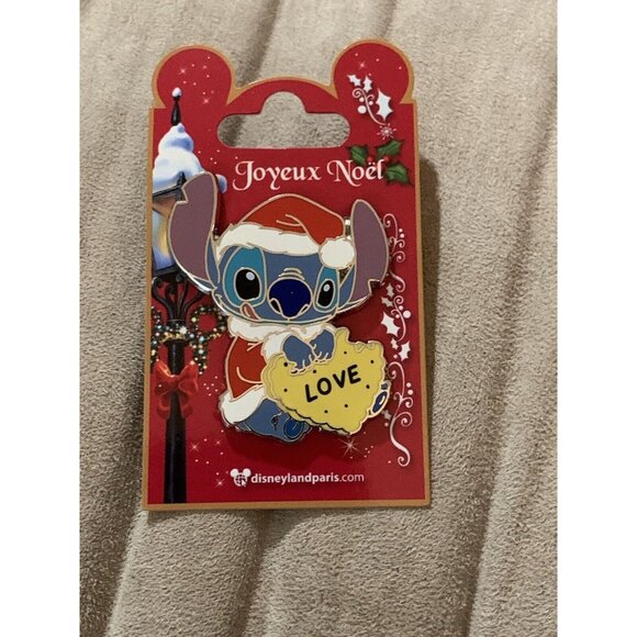 Disney | Accessories | Disneyland Paris 28 Santa Stitch Love Cookie ...